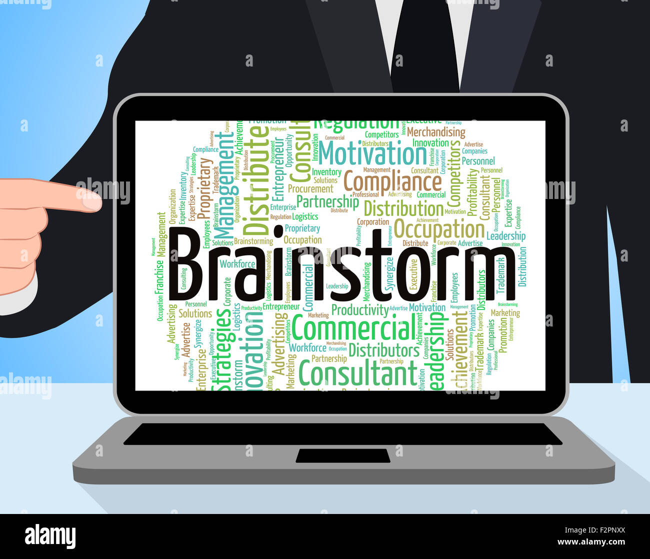Brainstorm Word Showing Put Heads Together And Dream Up Stock Photo - Alamy