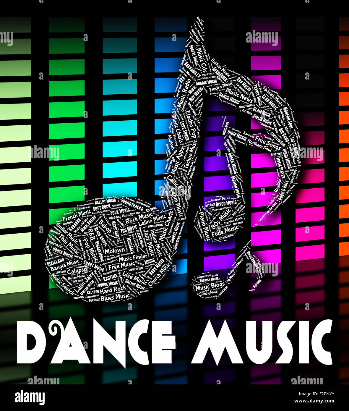Dance Music Showing Sound Track And Tune Stock Photo - Alamy