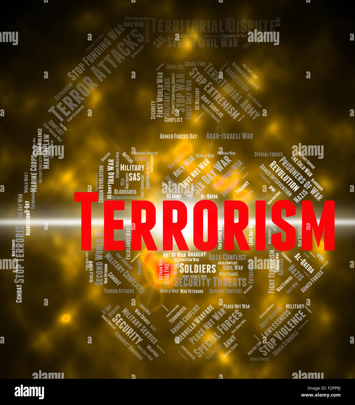 Terrorism Word Representing Freedom Fighter And Text Stock Photo - Alamy