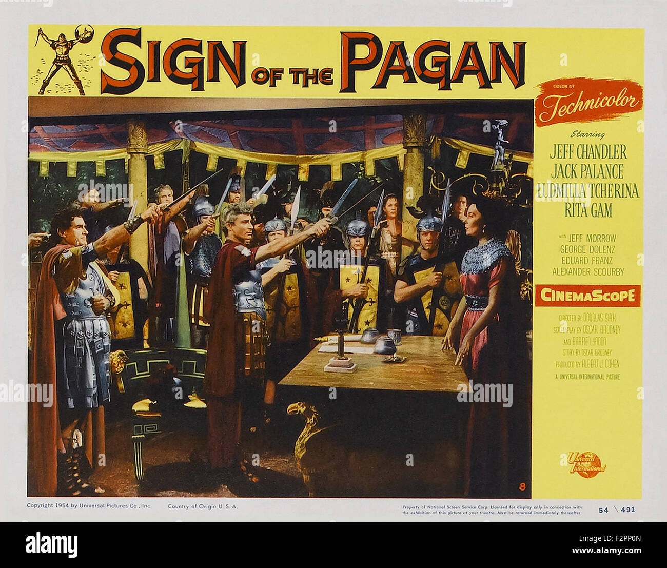 Sign of the Pagan - Movie Poster Stock Photo - Alamy
