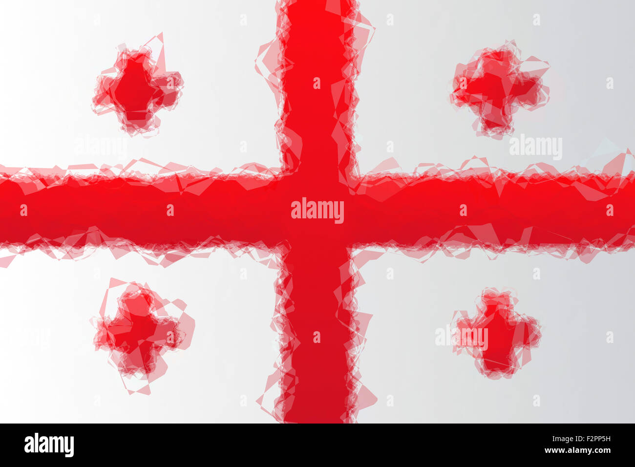 Georgian flag - triangular polygon pattern Stock Photo - Alamy