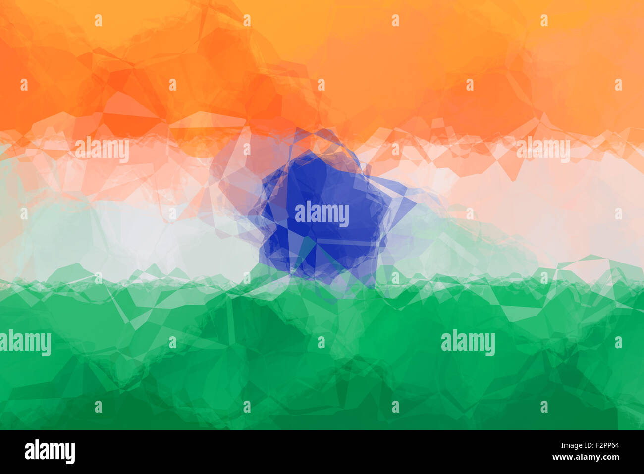 Indian flag - triangular polygonal pattern Stock Photo - Alamy
