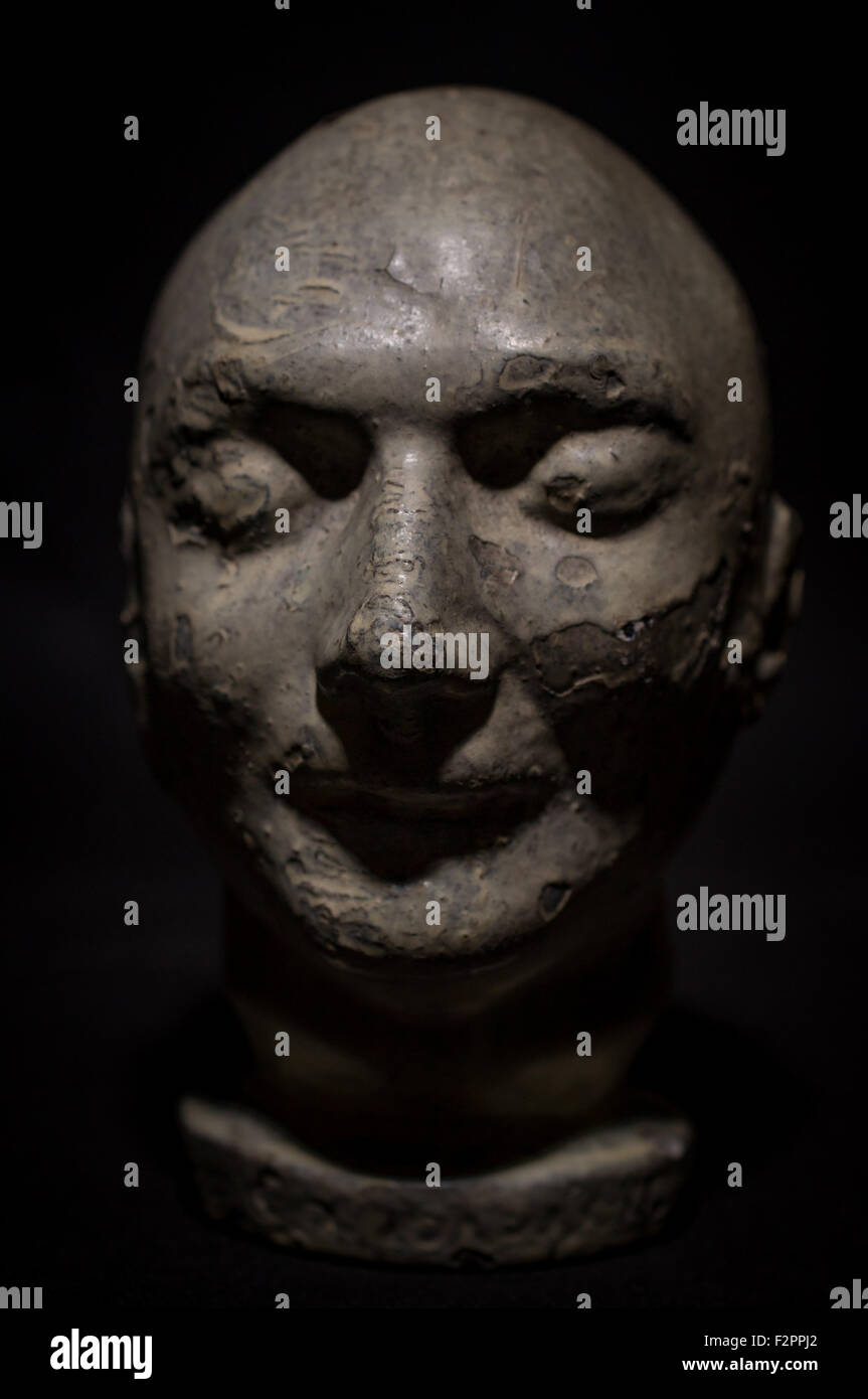 Victorian plaster cast death mask heads Stock Photo - Alamy