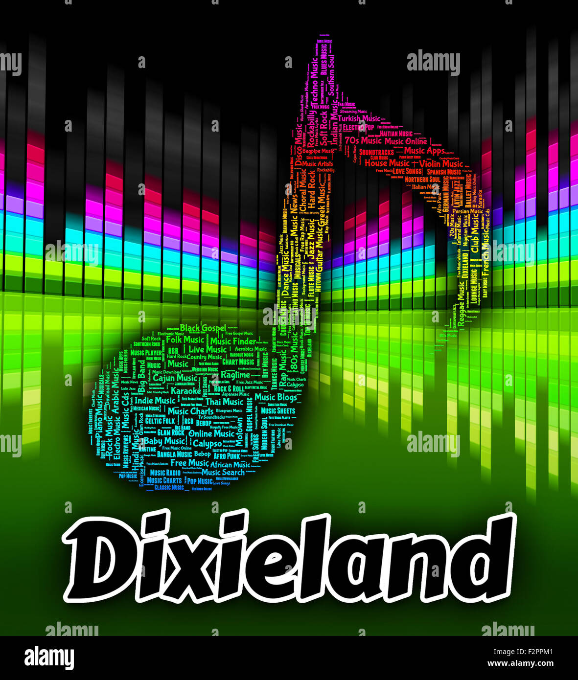 Dixieland Music Representing New Orleans Jazz And Early Jazz Stock ...