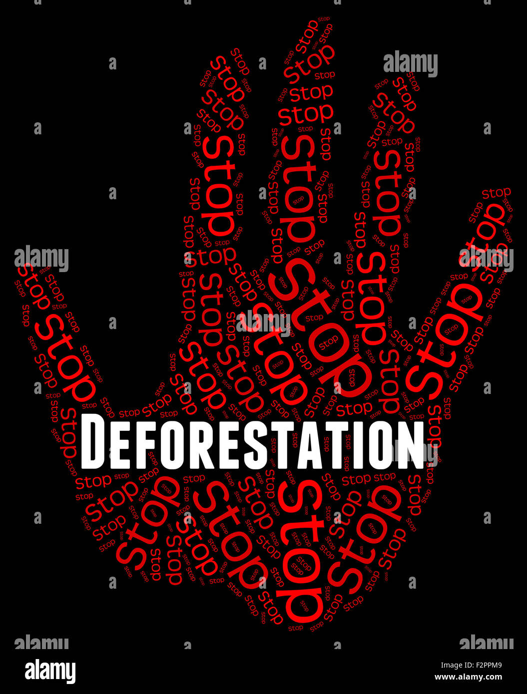 Stop Deforestation Indicating Warning Sign And Deforested Stock Photo ...