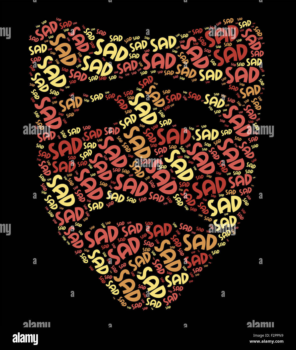 Sad Word Showing Grief Stricken And Melancholic Stock Photo - Alamy