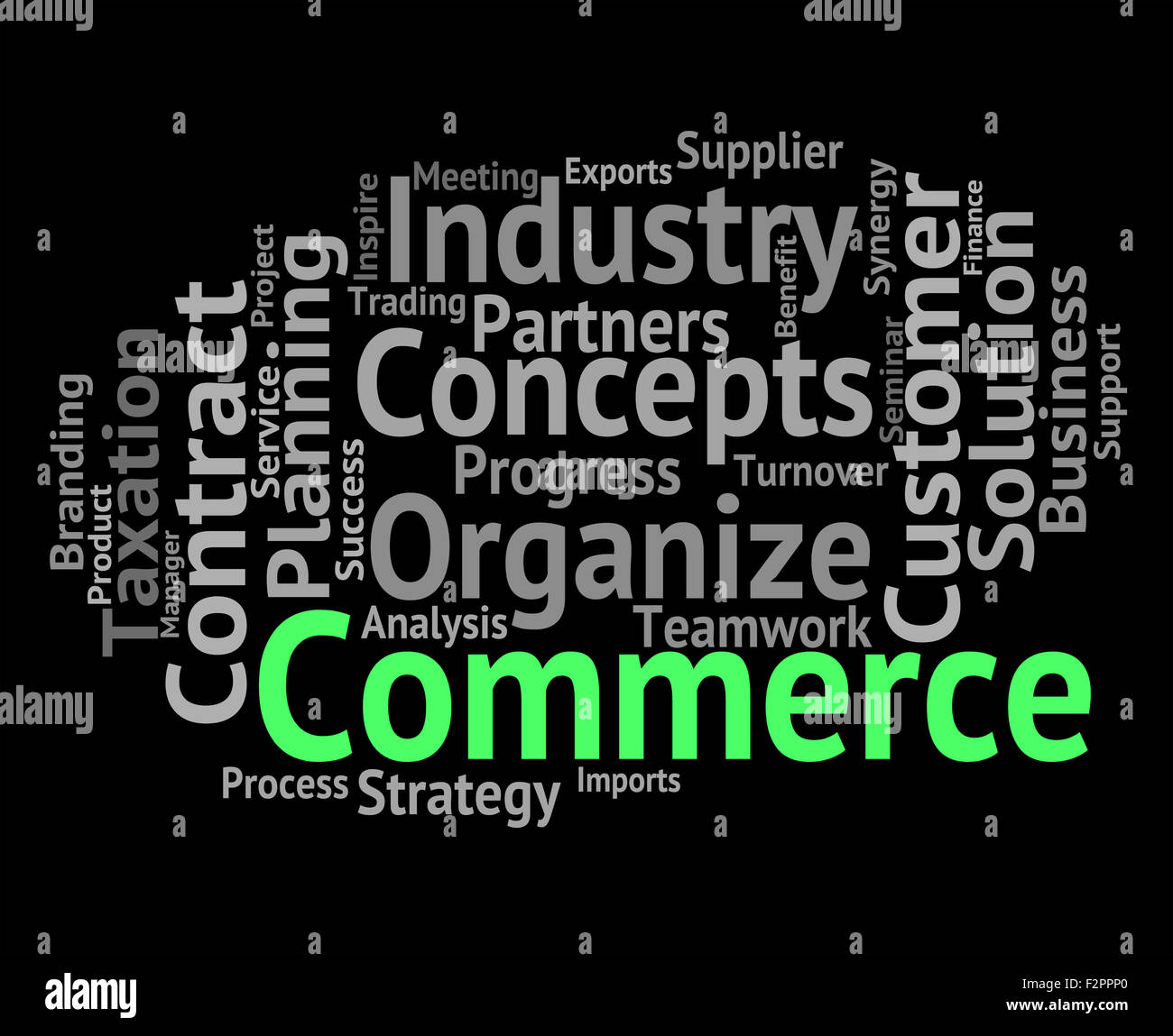 Commerce Word Representing Purchase Text And Import Stock Photo - Alamy