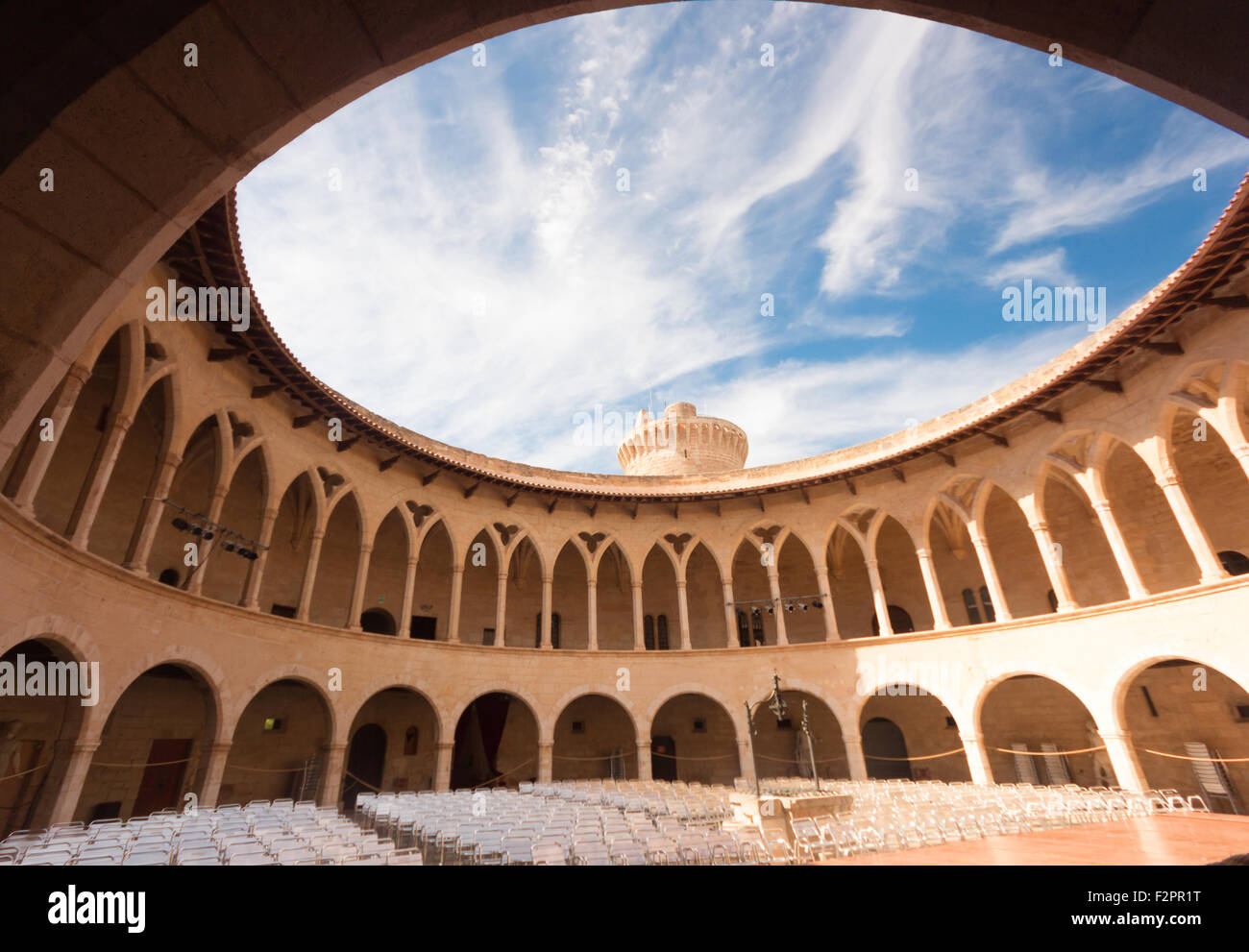 Inside Castel de Bellver, Mallorca - one of the only round castles in ...