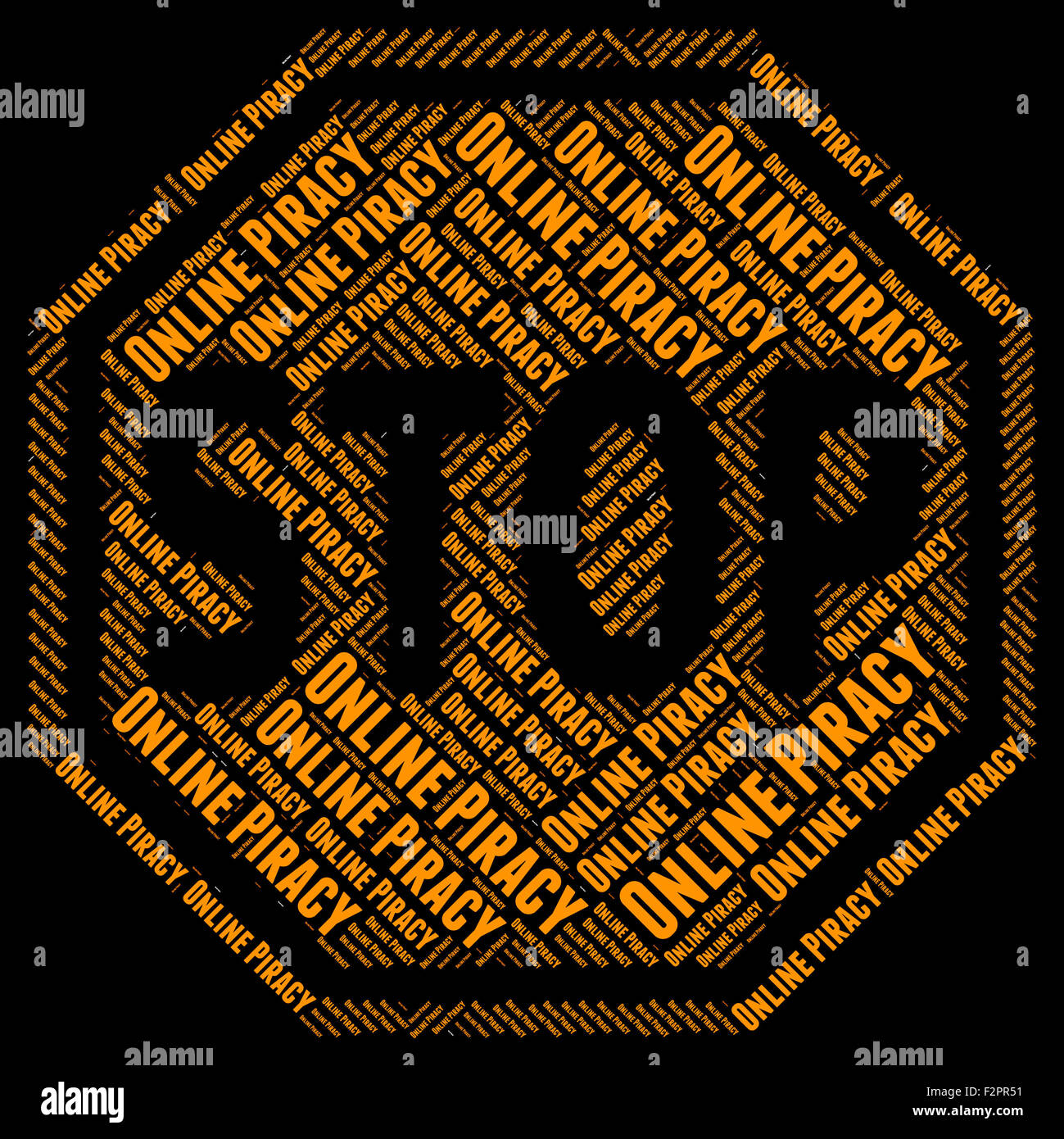 Stop Online Piracy Showing Warning Sign And Forbidden Stock Photo - Alamy