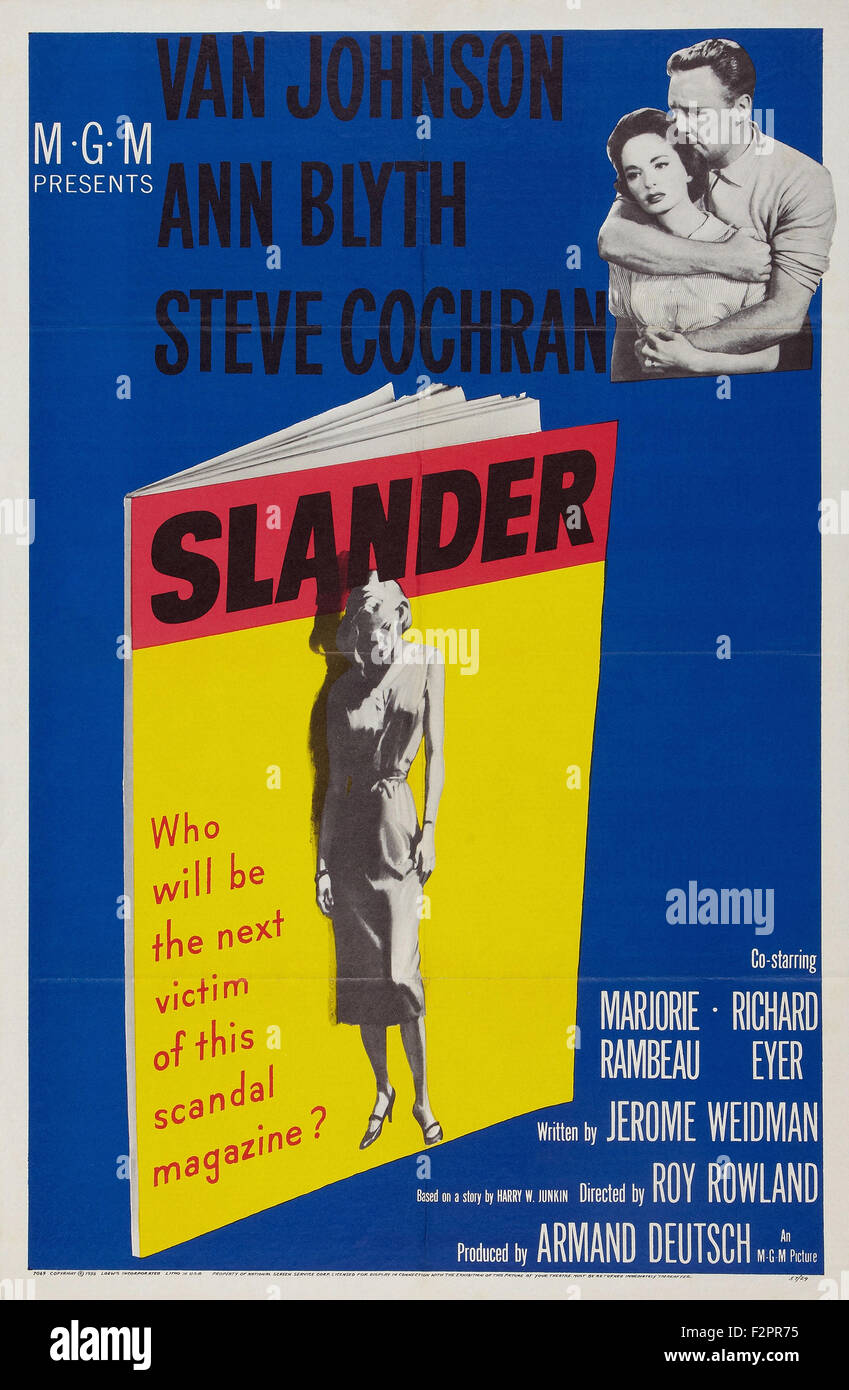 Slander (1957) - Movie Poster Stock Photo - Alamy