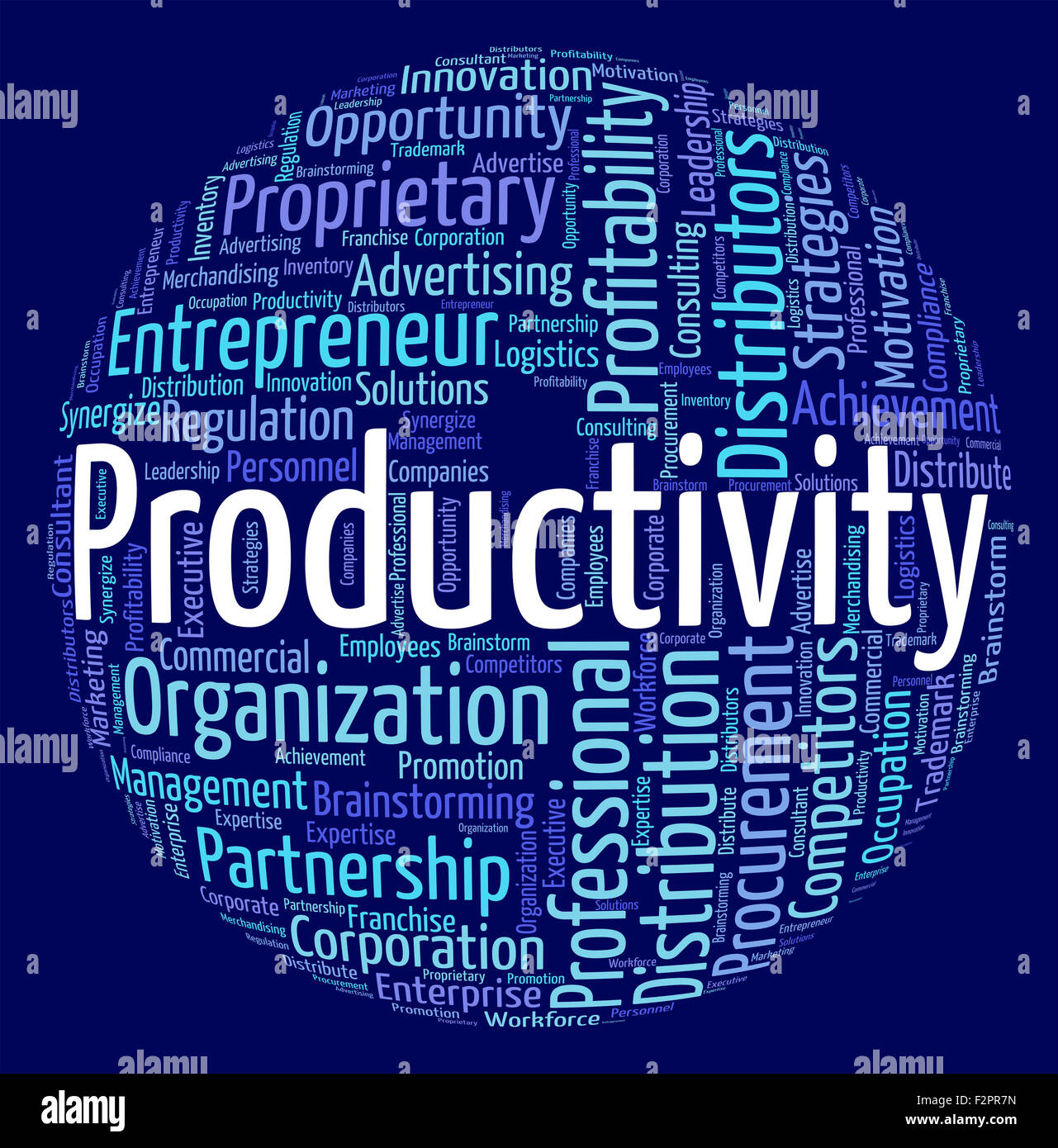 Productivity Word Showing Efficient Effective And Efficiency Stock ...