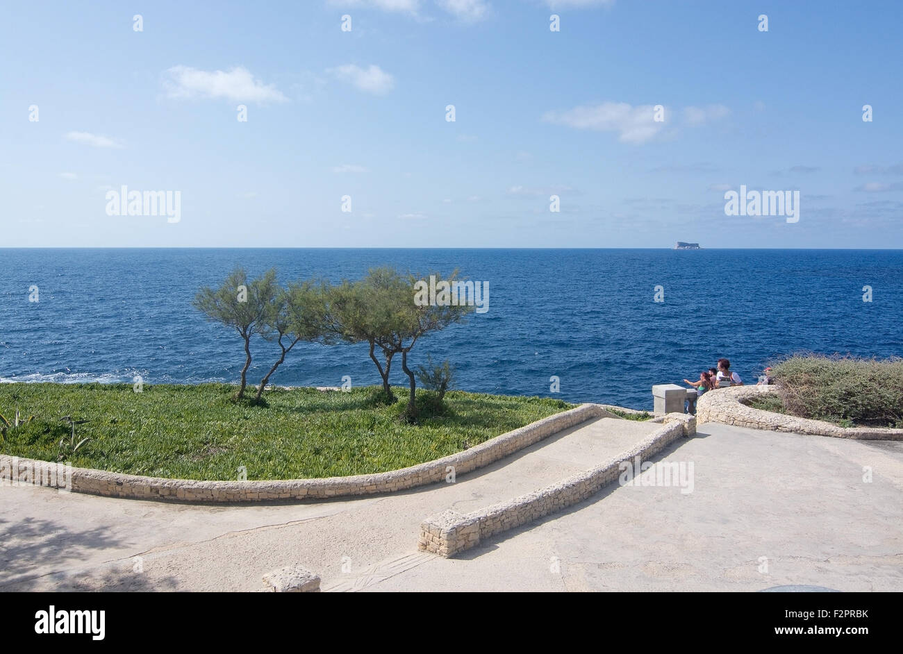 Coastal scenery with small bird cliff island Filfla near the popular ...
