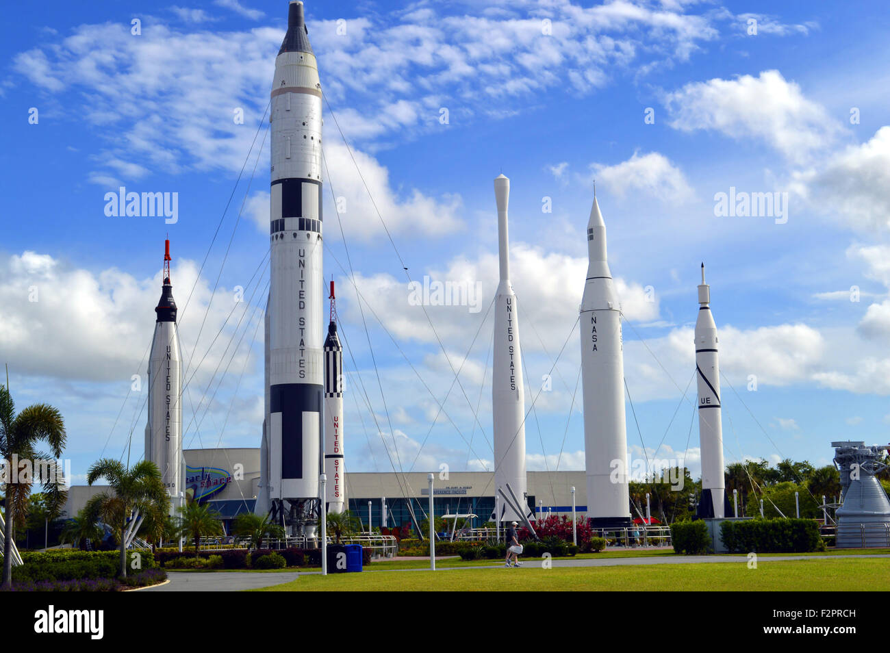 Apollo rockets on display in the rocket garden at Kennedy Space Center Stock Photo - Alamy