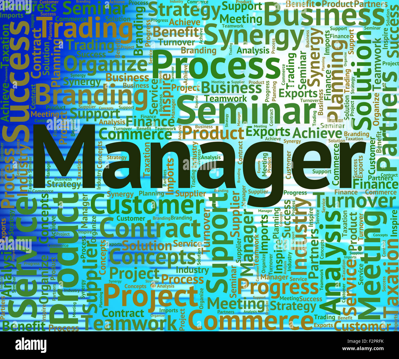 Manager Word Indicating Wordclouds Managing And Words Stock Photo - Alamy