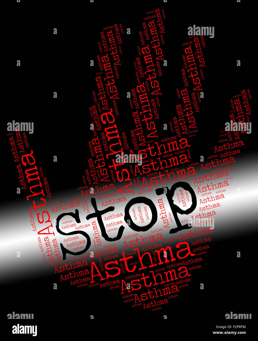 Stop Asthma Representing Warning Sign And Caution Stock Photo - Alamy