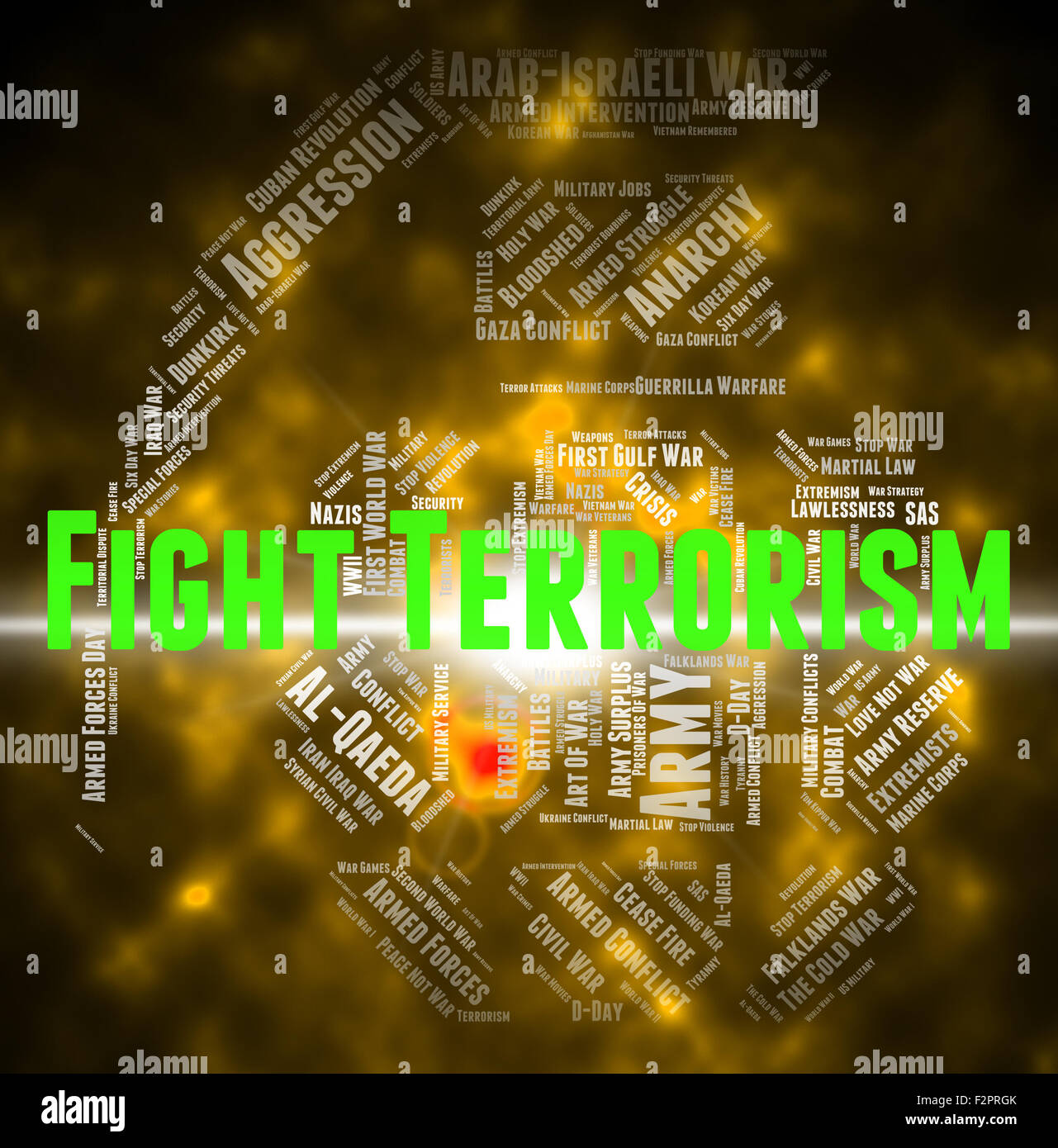 Fight Terrorism Representing Take On And Terrorist Stock Photo - Alamy