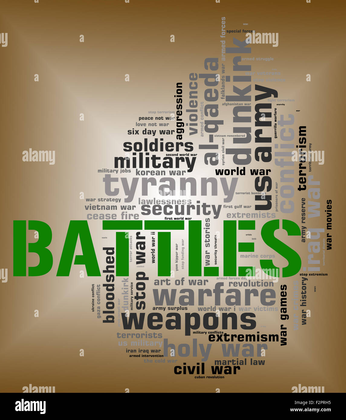 Battles Word Representing Armed Conflict And Text Stock Photo - Alamy