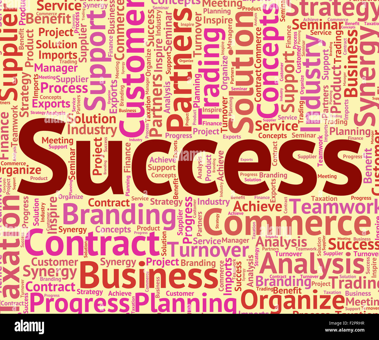 Success Word Showing Succeed Winning And Words Stock Photo - Alamy