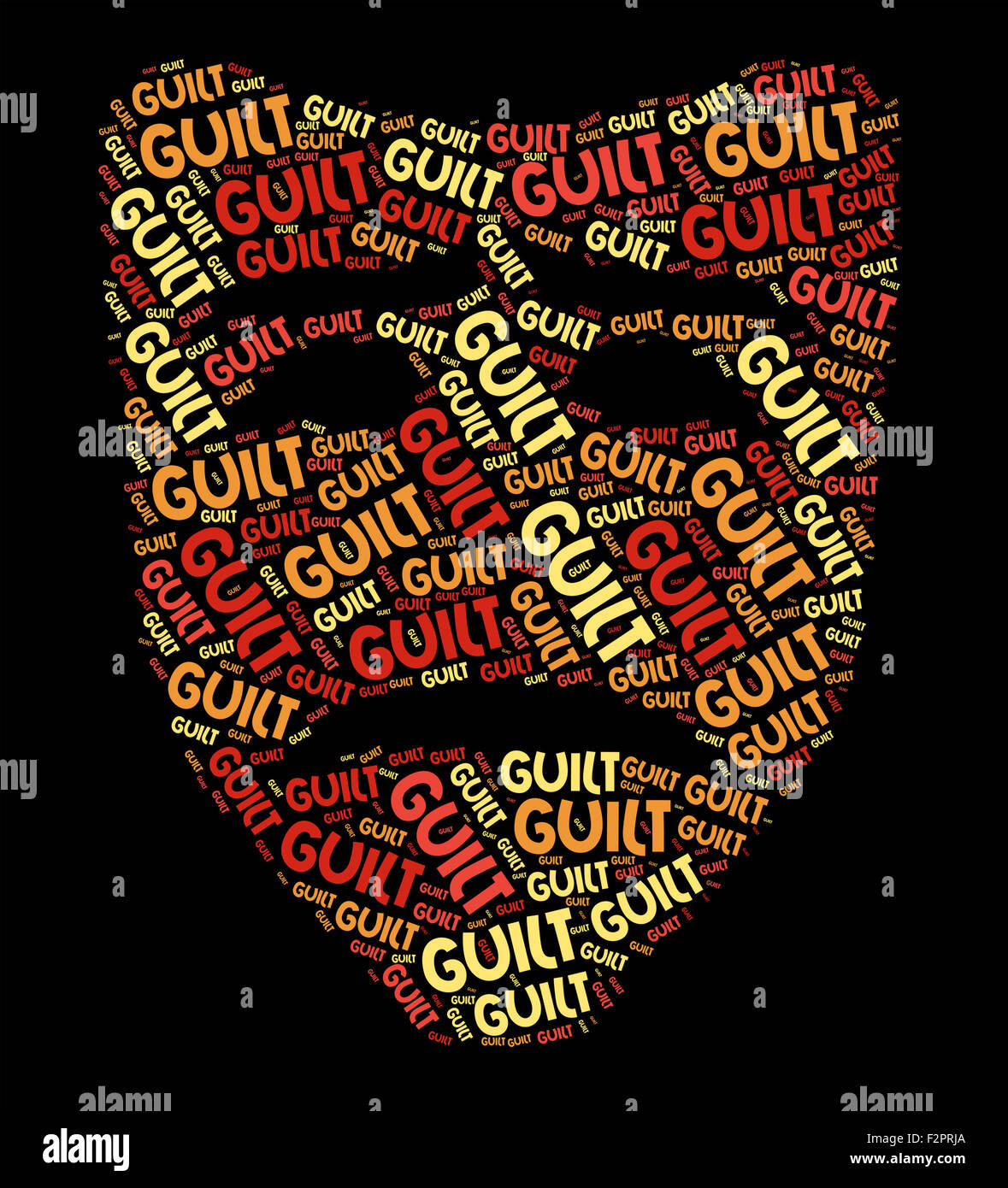 Guilt Word Representing Guilty Feeling And Words Stock Photo - Alamy