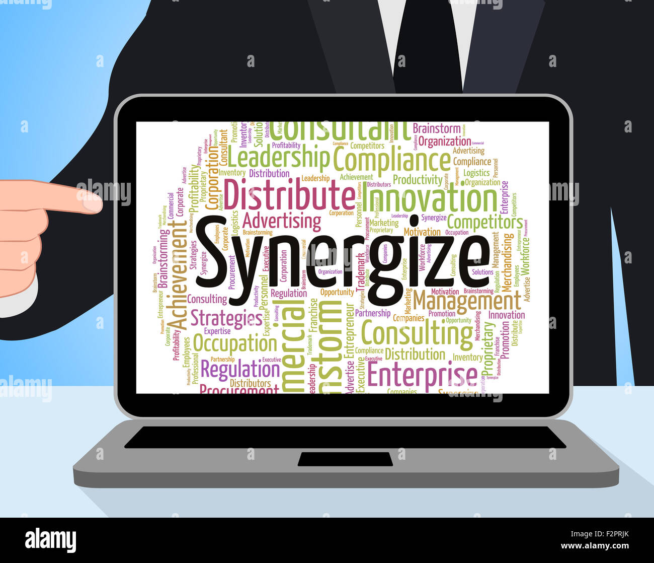Synergize Word Meaning Team Work And Words Stock Photo - Alamy