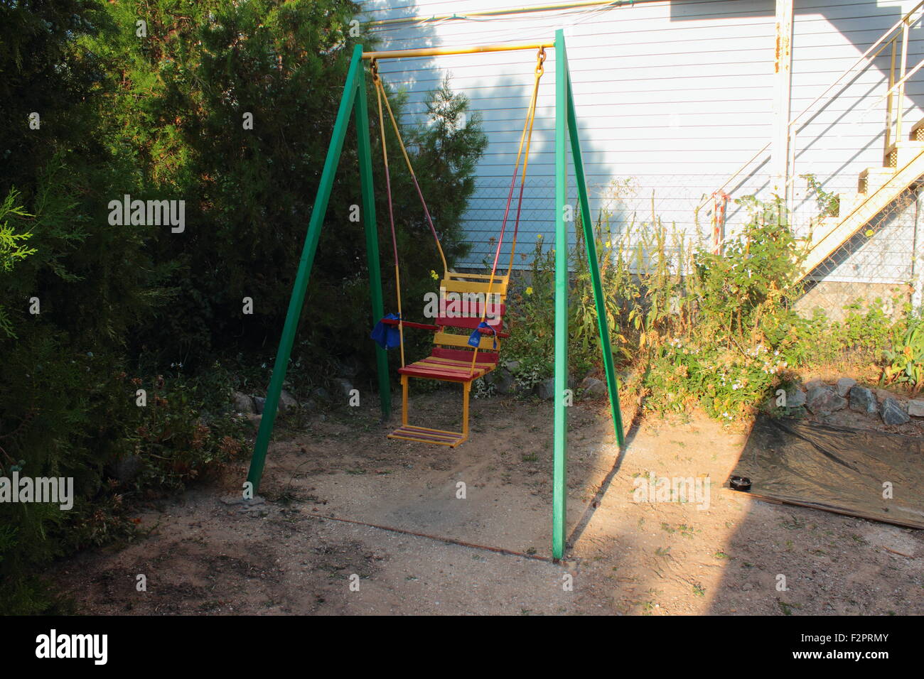 the playground is a beautiful swing Stock Photo - Alamy