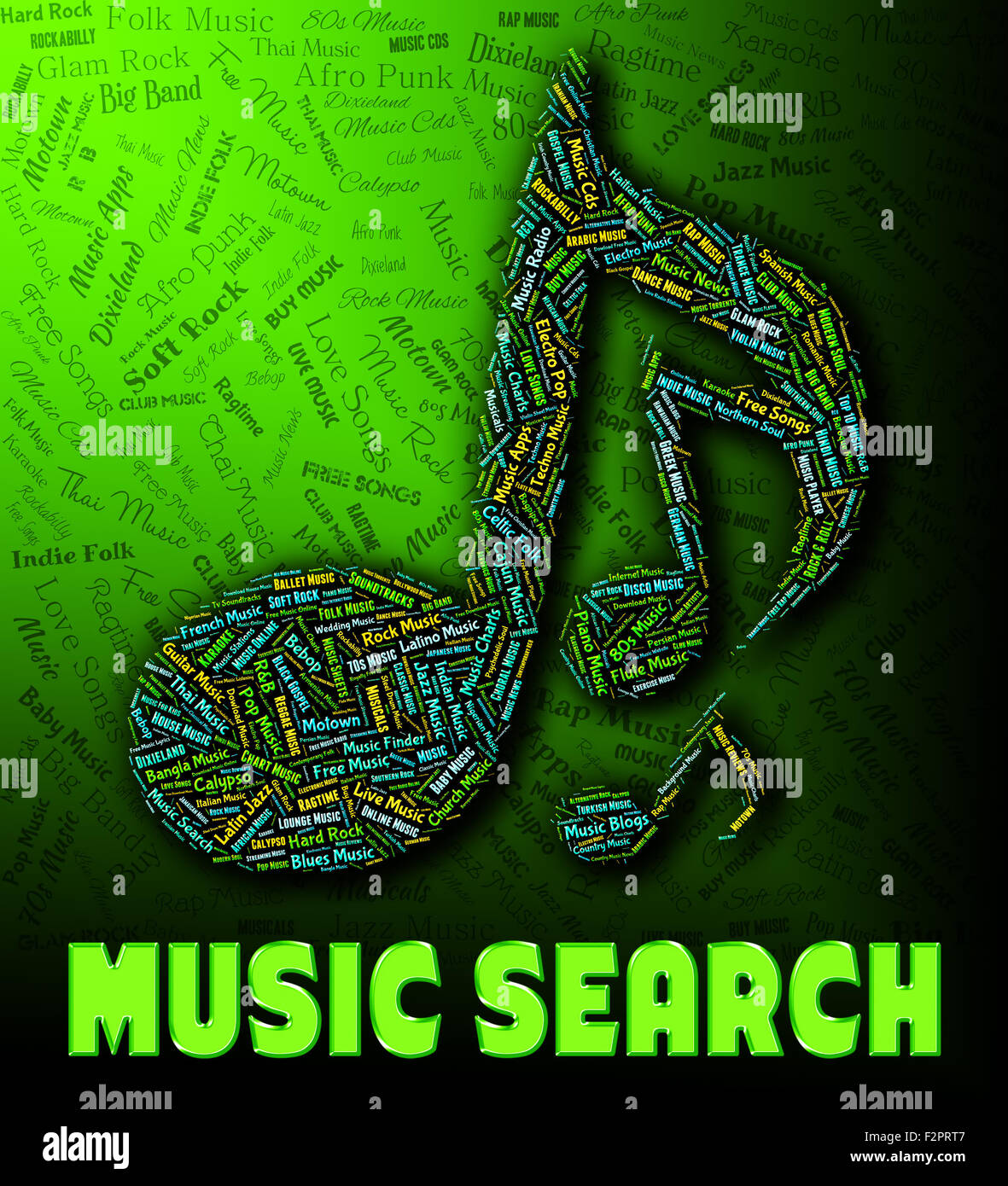 Music Search Indicating Sound Tracks And Probe Stock Photo - Alamy