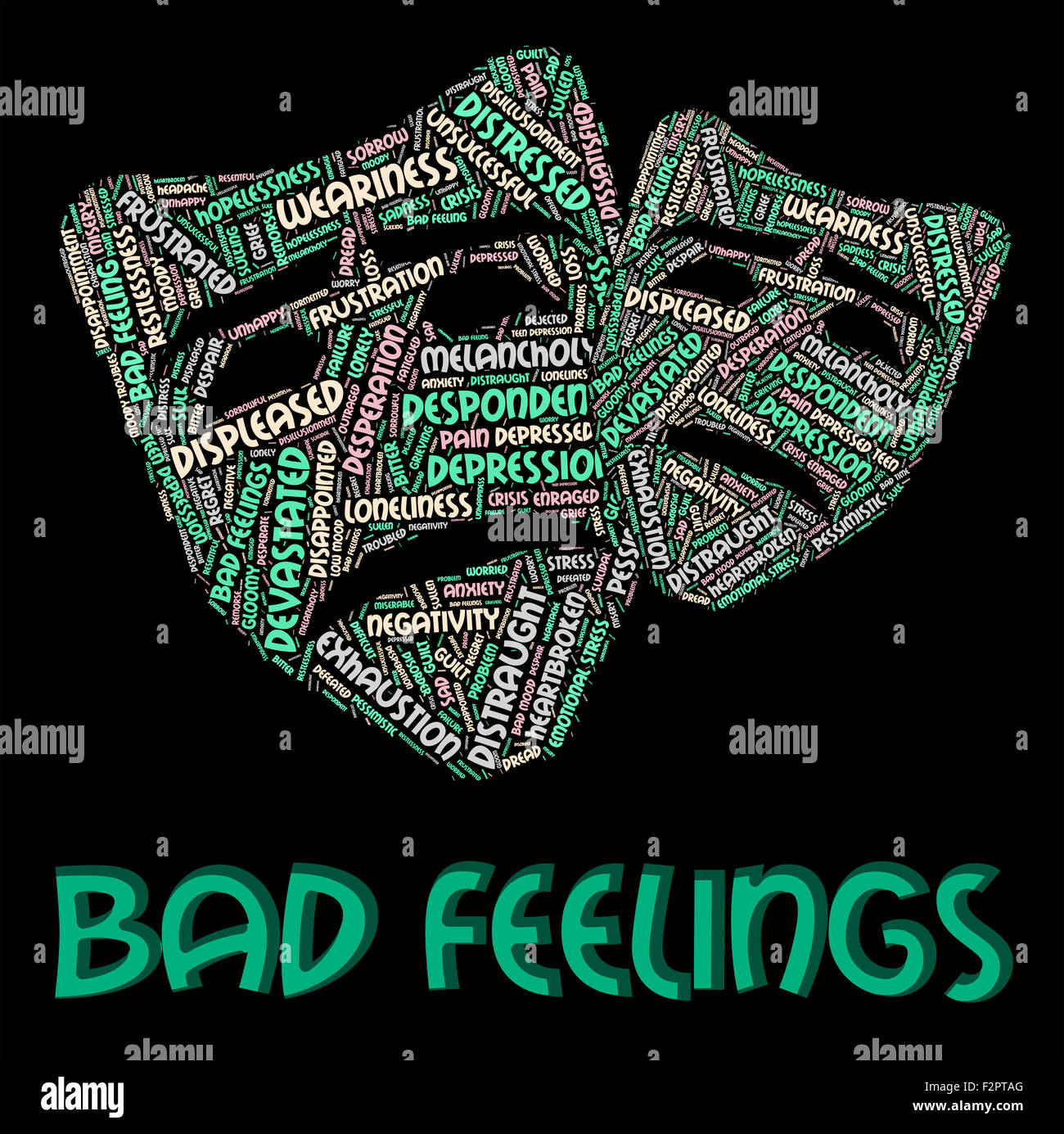 Bad Feelings Meaning Ill Will And Text Stock Photo - Alamy