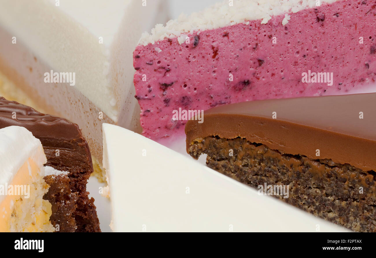 Set of Different Cake Slices Stock Photo - Alamy