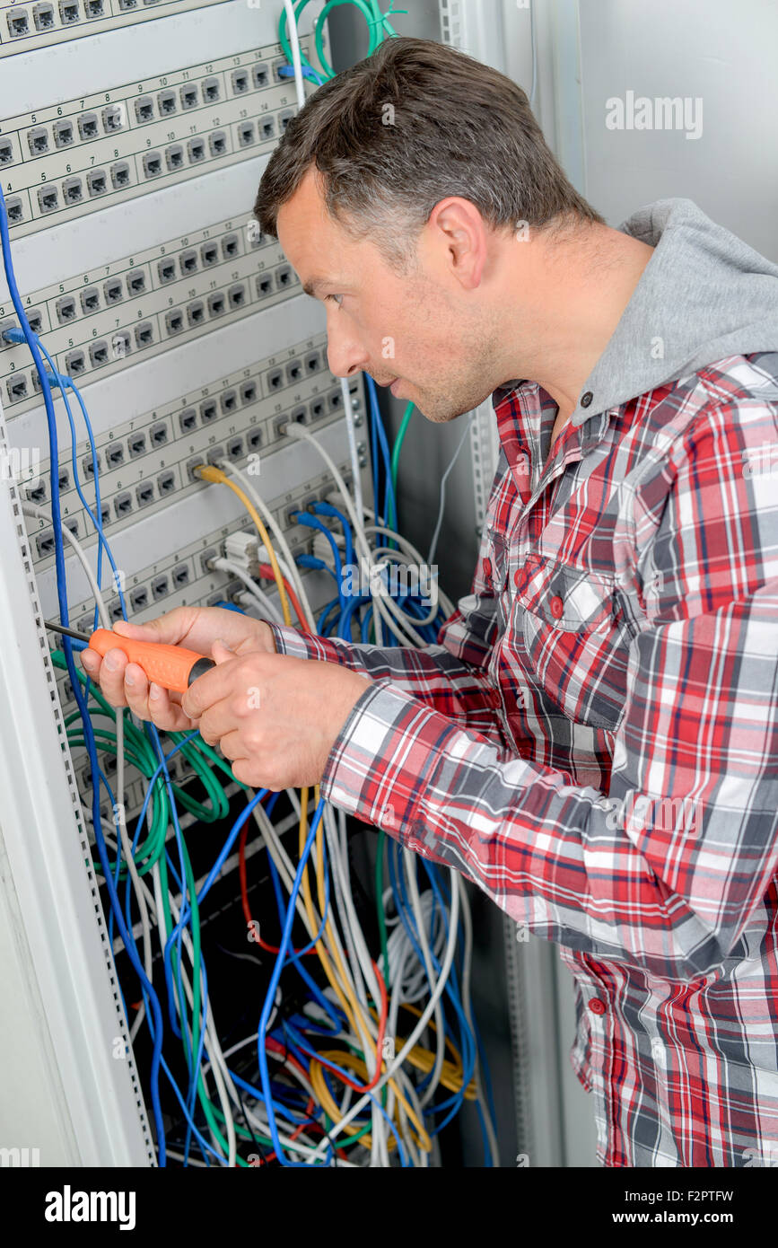 Repairing the server Stock Photo - Alamy