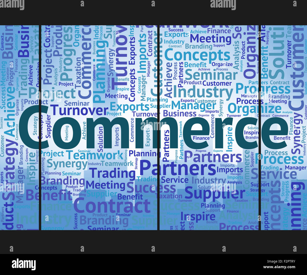 Commerce Word Showing Wordcloud Export And Words Stock Photo - Alamy