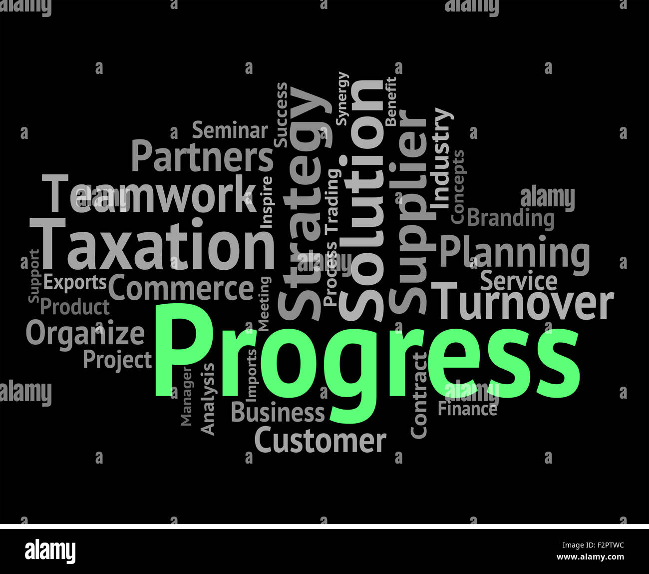 Progress Word Indicating Text Progressing And Betterment Stock Photo ...
