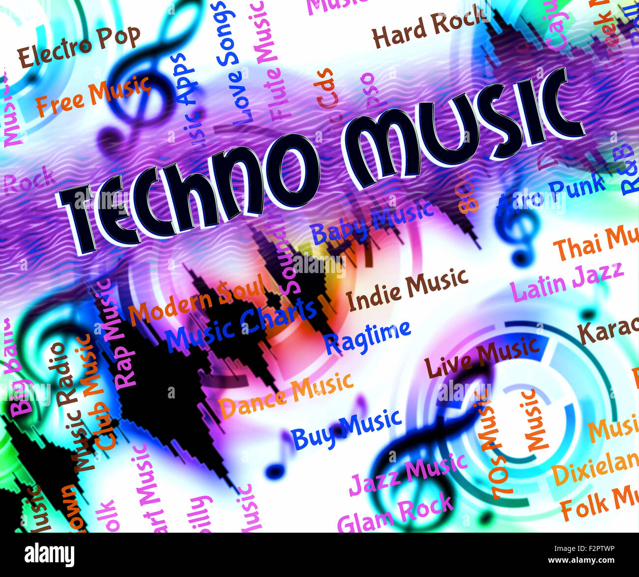 Techno Music Showing Sound Tracks And Song Stock Photo - Alamy