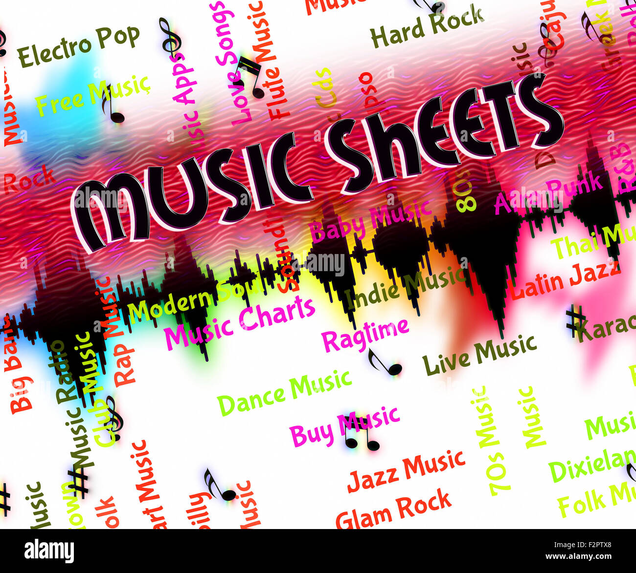 Music Sheets Showing Musical Symbols And Melodies Stock Photo - Alamy