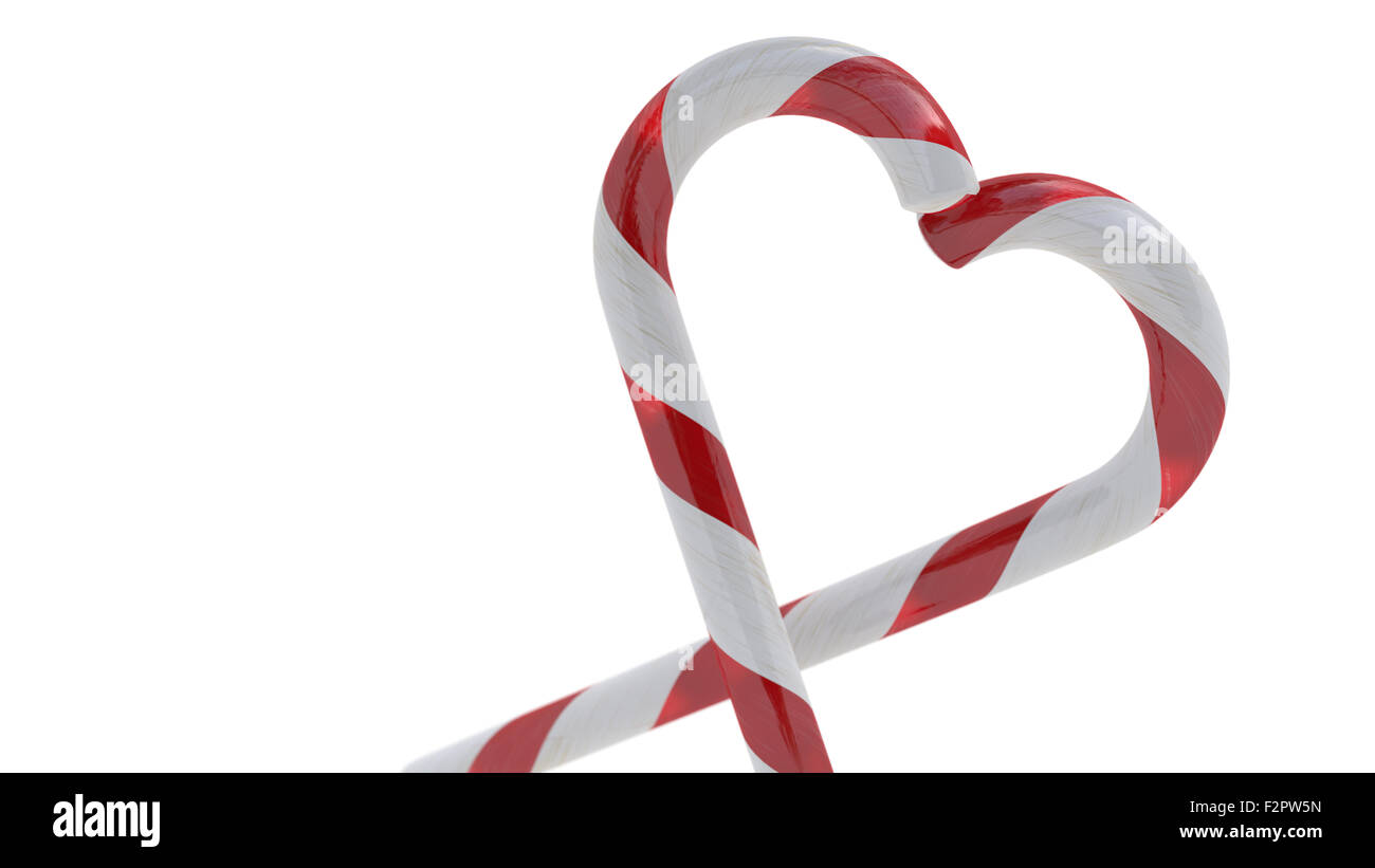 Candy Canes arranged to look like a heart on White Background ...
