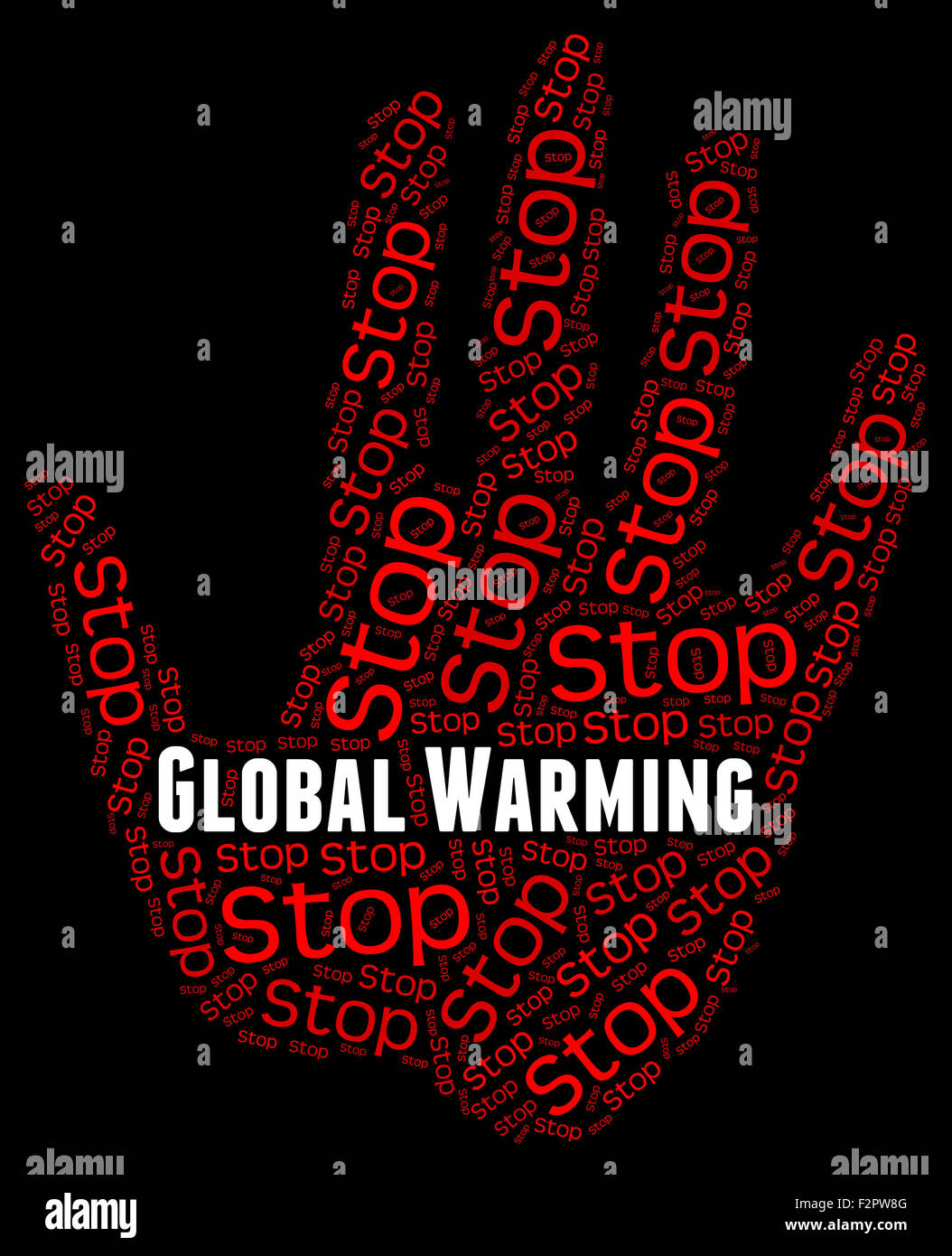 Stop Global Warming Meaning Warning Sign And Greenhouse Stock Photo - Alamy