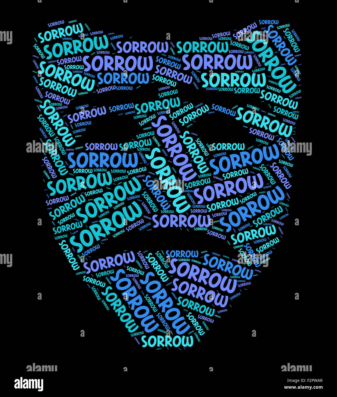 Sorrow Word Showing Broken Hearted And Wordclouds Stock Photo - Alamy