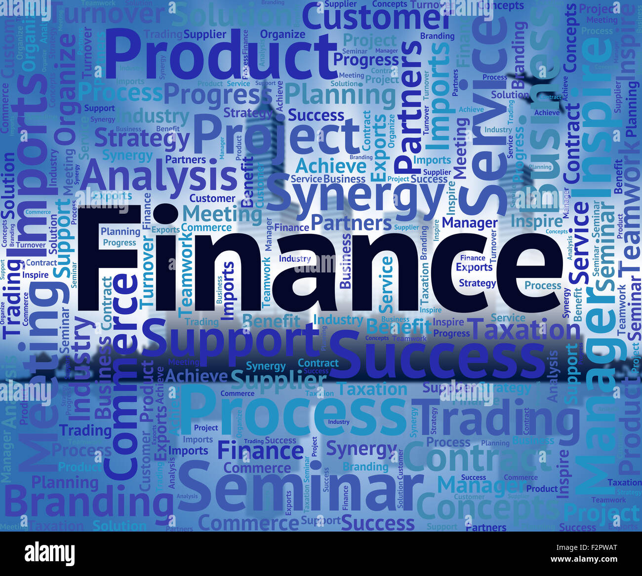 Finance Word Indicating Commerce Figures And Investment Stock Photo - Alamy
