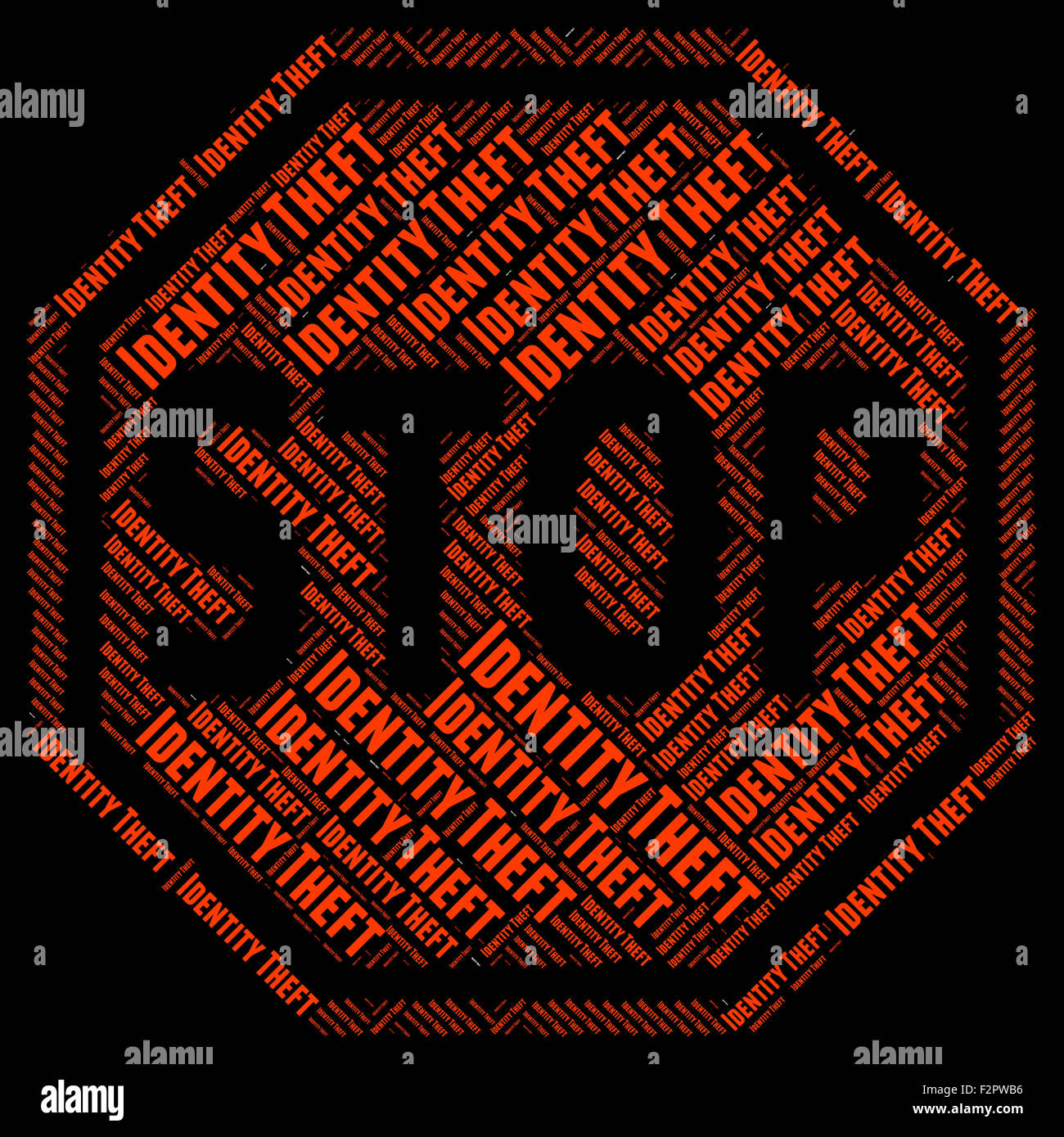 Stop Identity Theft Indicating Hold Up And Personality Stock Photo - Alamy