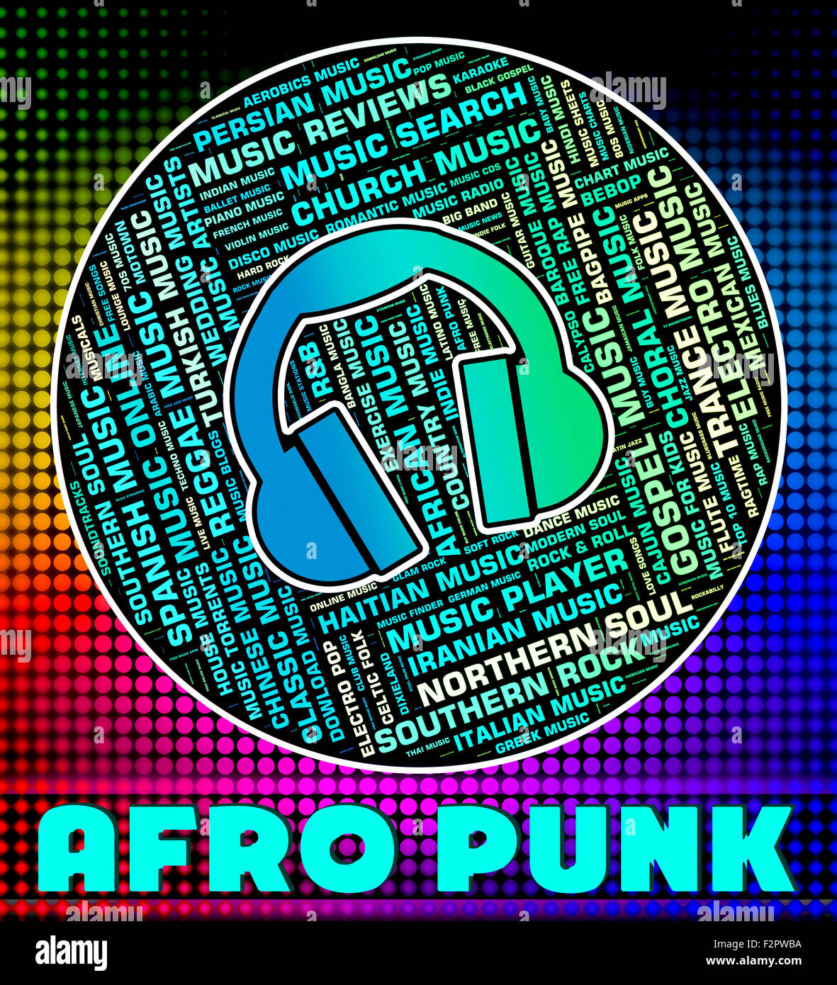 Afro Punk Representing Sound Track And Harmony Stock Photo - Alamy