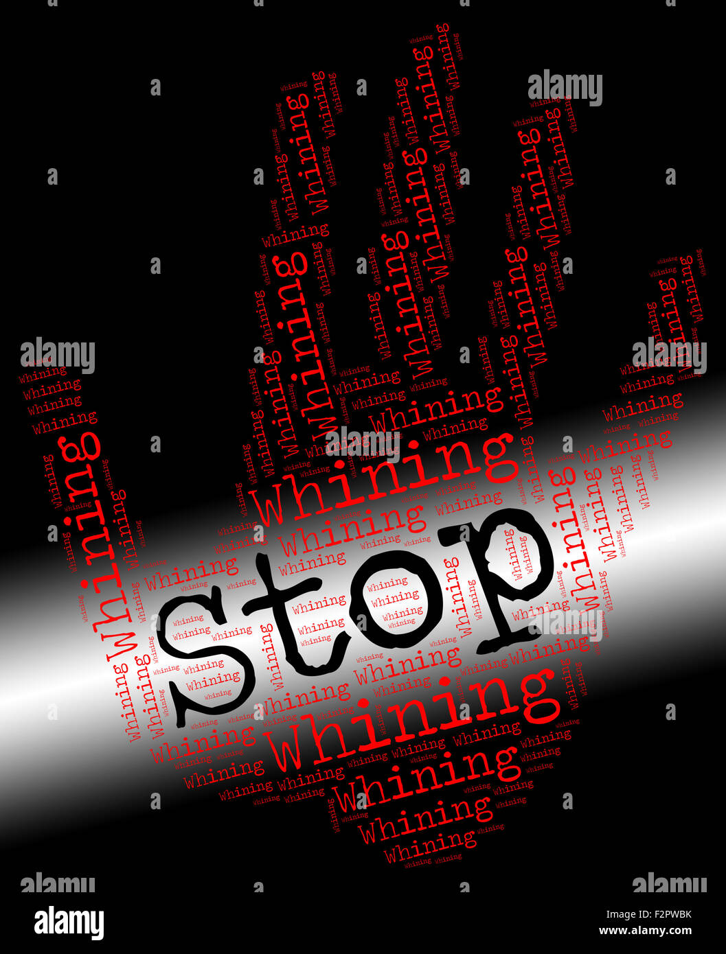 Stop Whining Indicating Warning Sign And Prohibit Stock Photo - Alamy