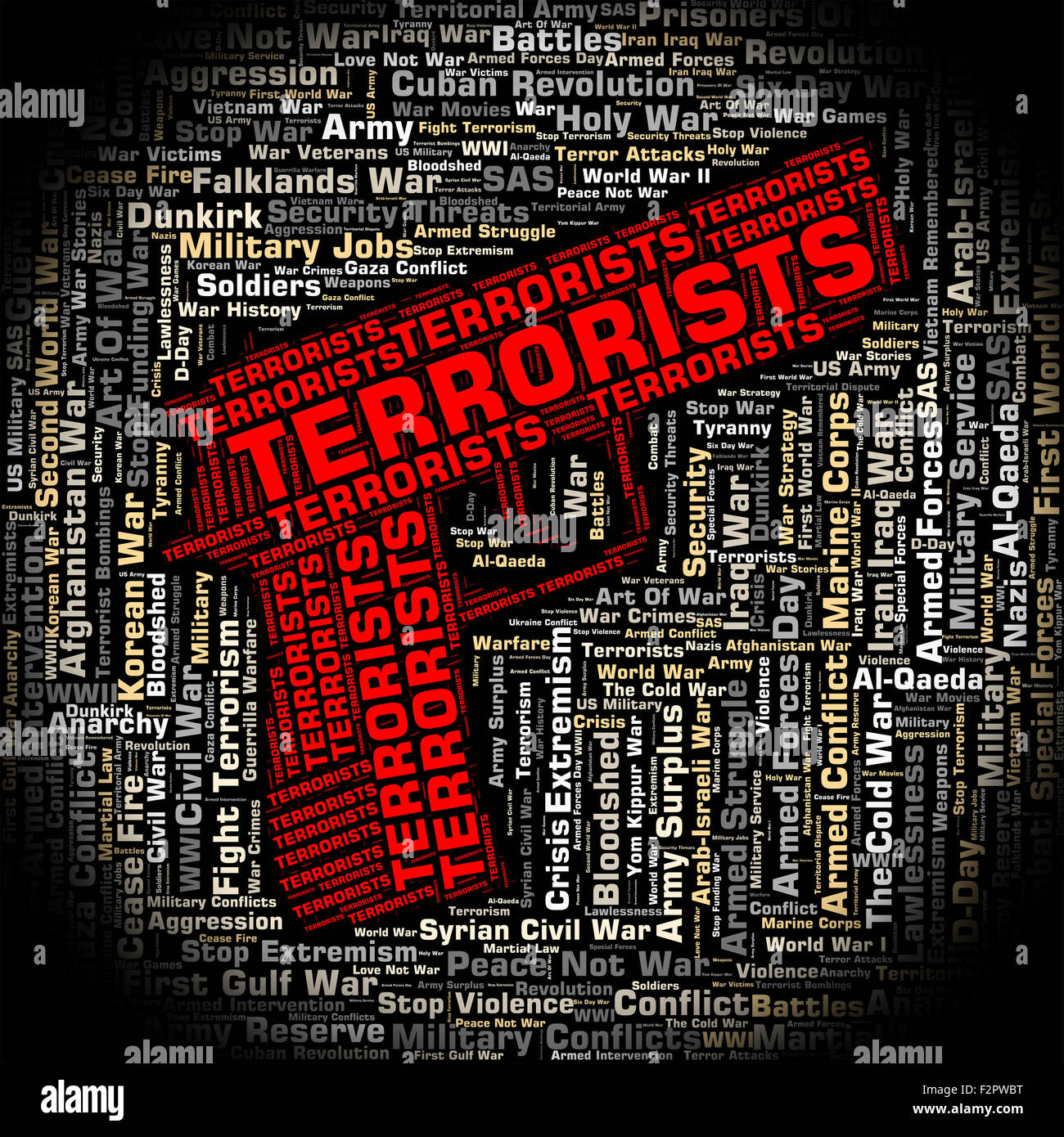 Terrorists Word Showing Freedom Fighters And Wordclouds Stock Photo - Alamy