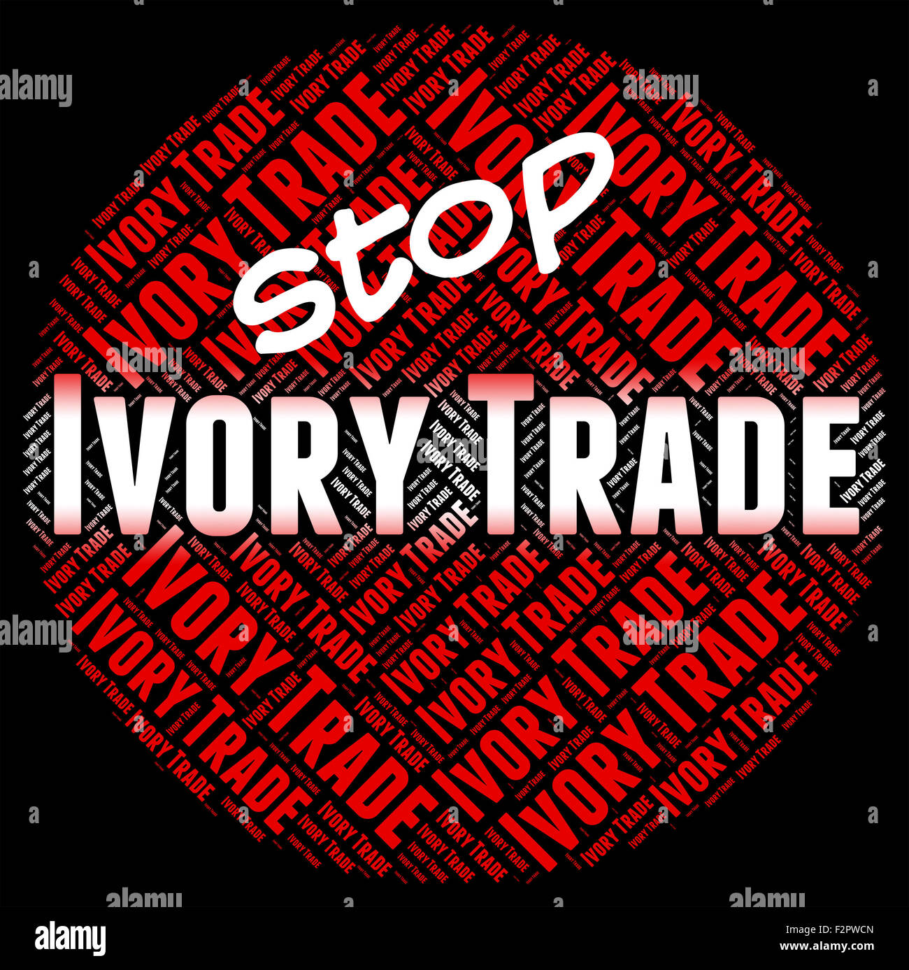 Stop Ivory Trade Representing Elephant Tusk And Commerce Stock Photo ...