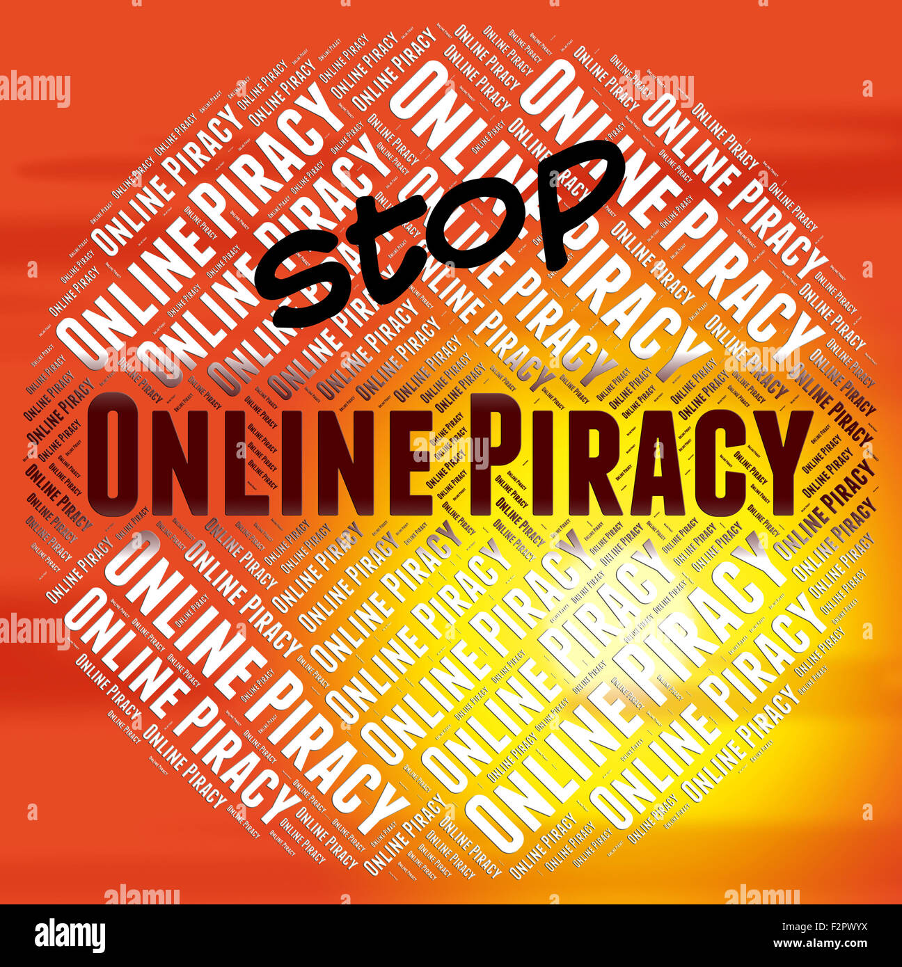 Stop Online Piracy Representing Warning Sign And Patented Stock Photo ...