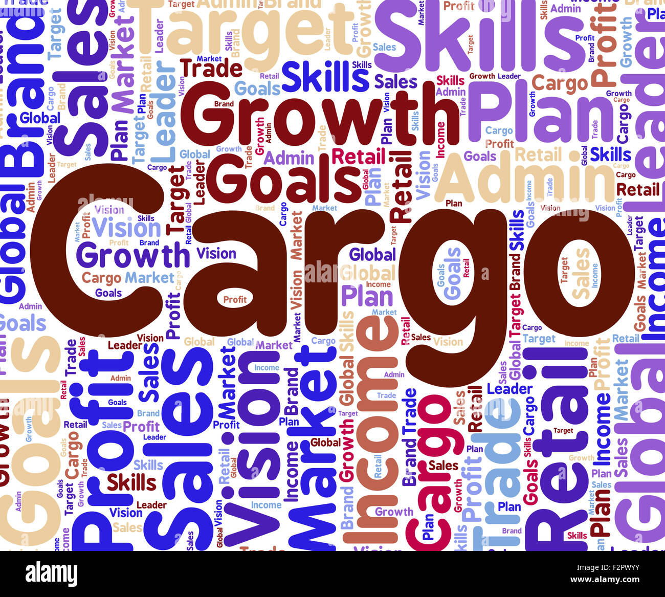 Cargo Word Representing Loads Wordcloud And Lading Stock Photo - Alamy