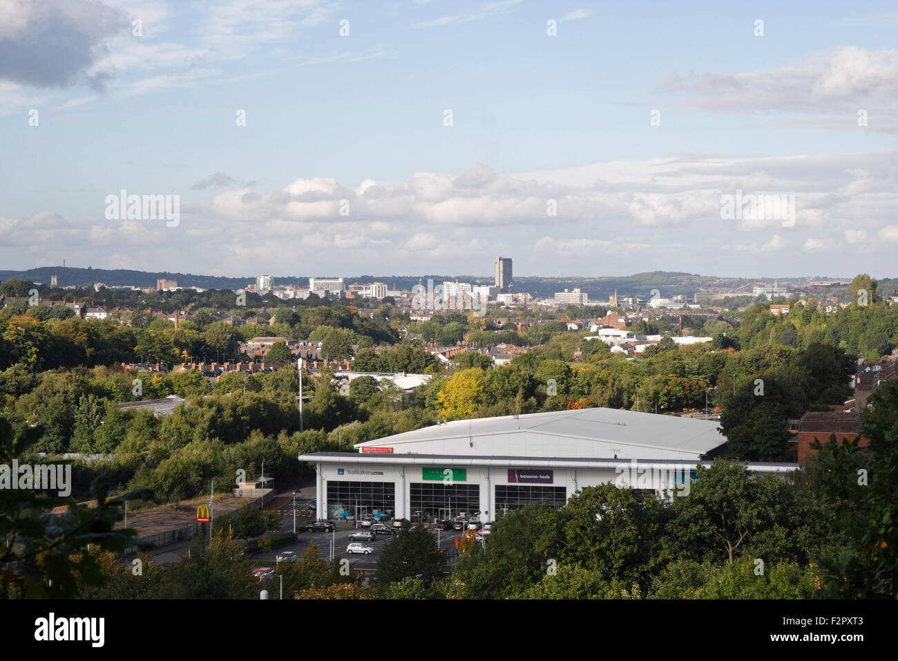 Sheffield City Skyline, Trees Woodland Urban Forest Biomass, England UK ...