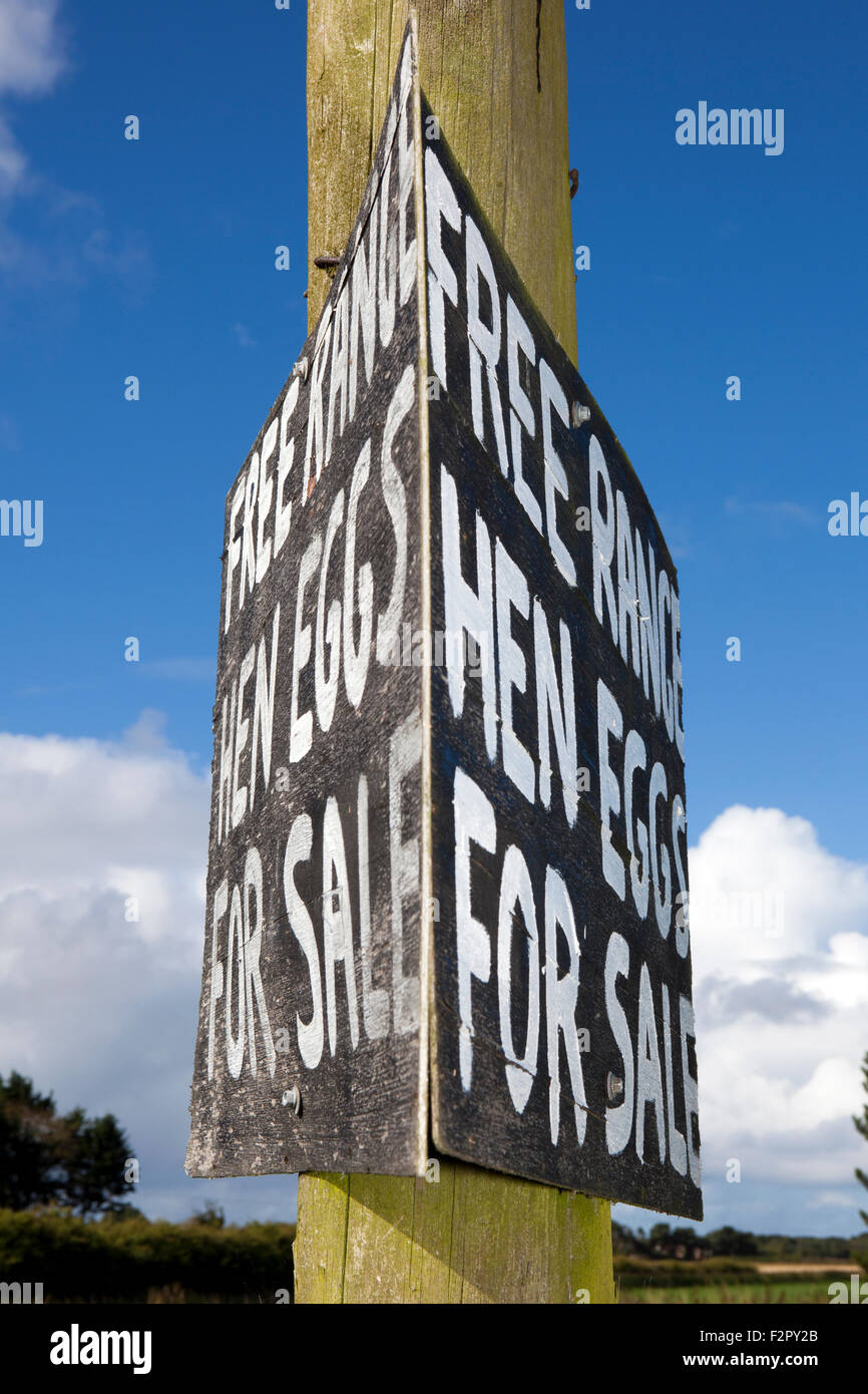 Roadside signs for the sale of Farm Produce in the village of Burscough ...