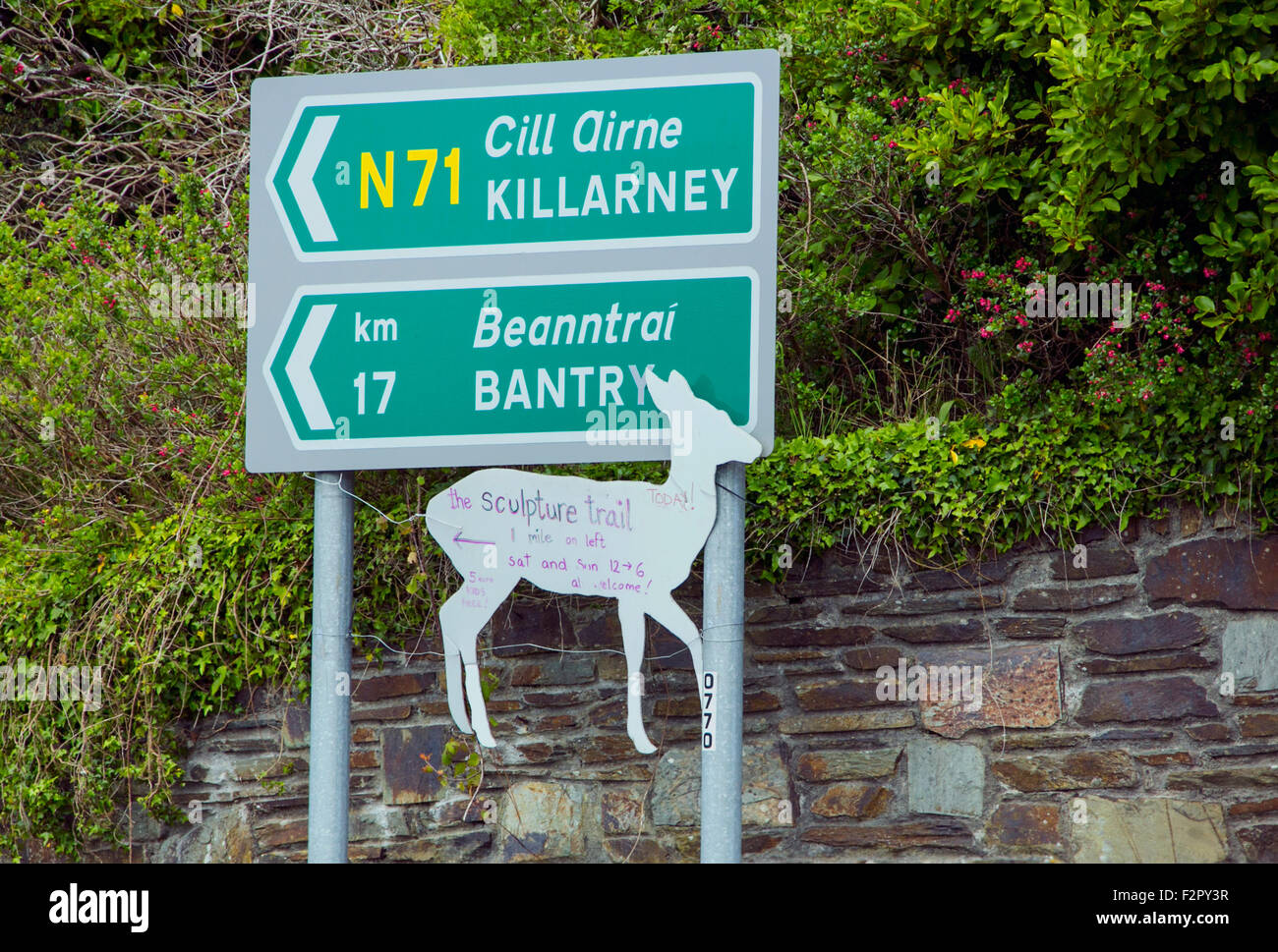 road sign balleydehob west cork ireland Stock Photo - Alamy