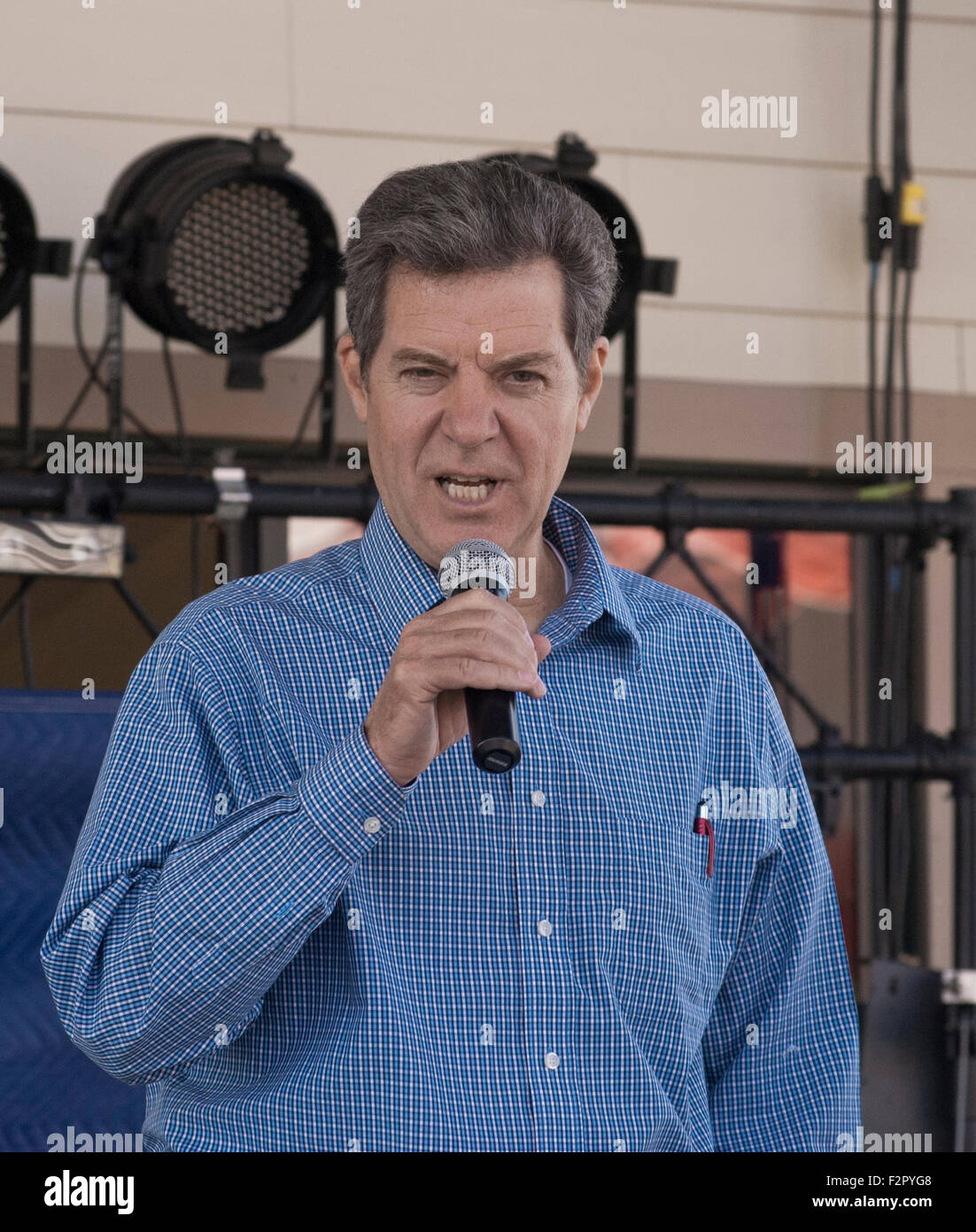 Hutchinson, Kansas 9-12-2015 Kansas Governor Sam Brownback at the WIBW ...