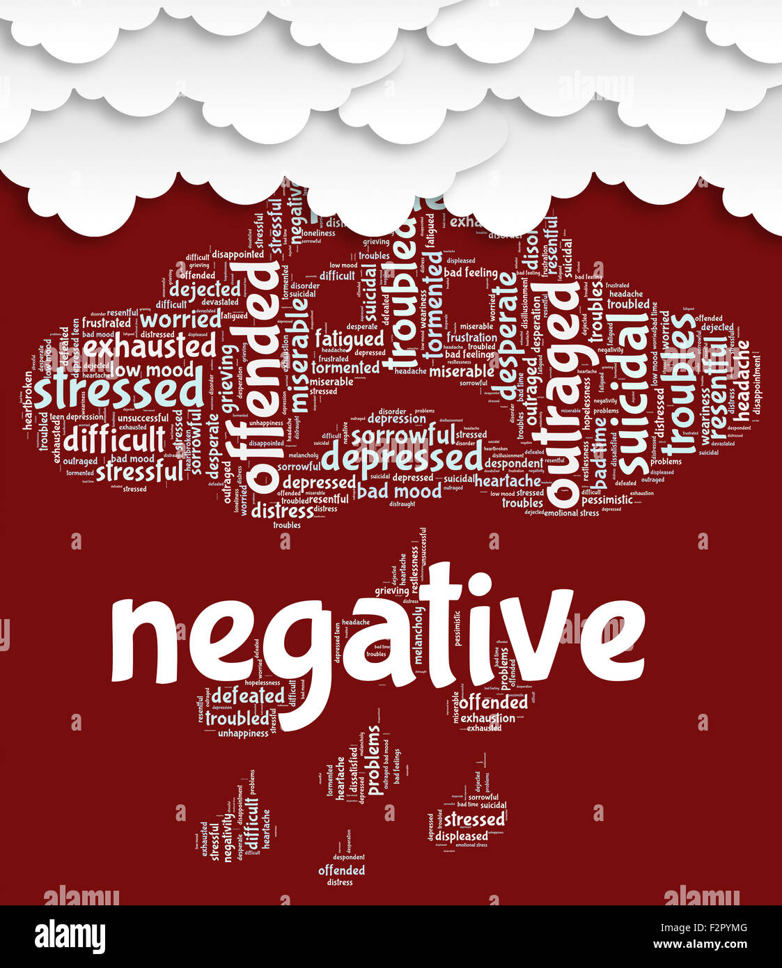 Negative Word Representing Rejecting Refuse And Negativity Stock Photo ...
