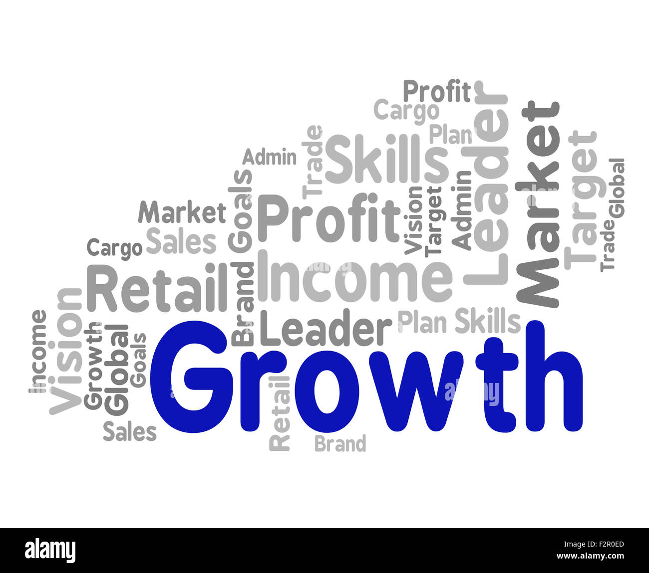 Growth Word Representing Expand Rising And Increase Stock Photo - Alamy